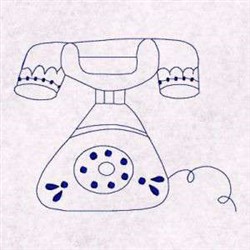 Redwork Telephone Embroidery Design | EmbroideryDesigns.com