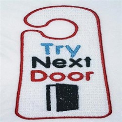 Try Next Door Embroidery Design | EmbroideryDesigns.com