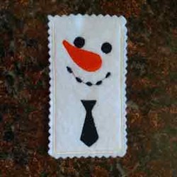 Snowman Ice Pop Holder Embroidery Design | EmbroideryDesigns.com