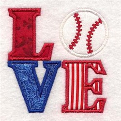 Love Baseball Appliuqe Embroidery Design | EmbroideryDesigns.com