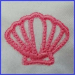 Seatime Mini Clam Shell Embroidery Design | EmbroideryDesigns.com