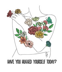 Hug Yourself Embroidery Design | EmbroideryDesigns.com