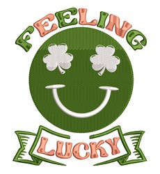 Feeling Lucky Smiley Face Embroidery Design | EmbroideryDesigns.com