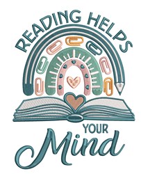 Reading Helps Your Mind Embroidery Design | EmbroideryDesigns.com