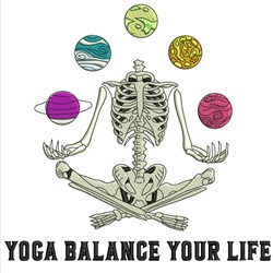 Yoga Balance Embroidery Design | EmbroideryDesigns.com