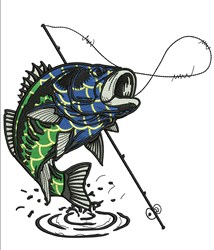 Fishing Embroidery Design | EmbroideryDesigns.com