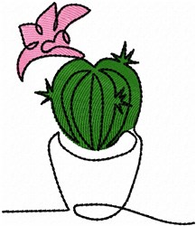 Flowering Cactus Embroidery Design | EmbroideryDesigns.com