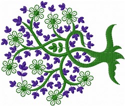 Beautiful Flowering Tree Embroidery Design | EmbroideryDesigns.com