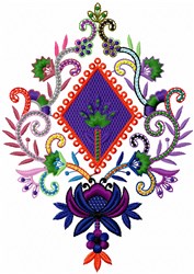 Ornate Kali Flowers Embroidery Design | EmbroideryDesigns.com