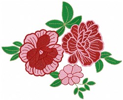Red Flowers Embroidery Design | EmbroideryDesigns.com