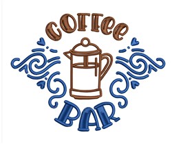 Coffee Bar Embroidery Design | EmbroideryDesigns.com