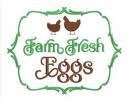 Farm Fresh Eggs Embroidery Design | EmbroideryDesigns.com