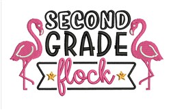 Second Grade Flock Embroidery Design | EmbroideryDesigns.com