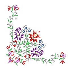 Flower Corner Embroidery Design | EmbroideryDesigns.com