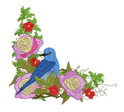 Bird Corner Embroidery Design | EmbroideryDesigns.com