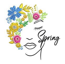 Spring Lady Embroidery Design | EmbroideryDesigns.com