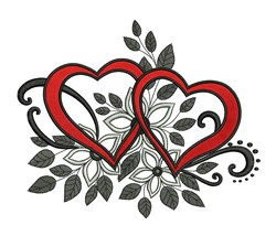 Twin Hearts Embroidery Design | EmbroideryDesigns.com
