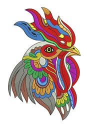 Rooster Head Embroidery Design | EmbroideryDesigns.com