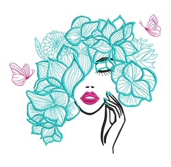 Butterfly Lady Embroidery Design | EmbroideryDesigns.com