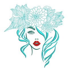Flower Lady Embroidery Design | EmbroideryDesigns.com