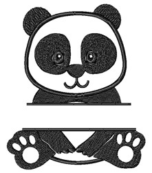 Panda Split Embroidery Design | EmbroideryDesigns.com