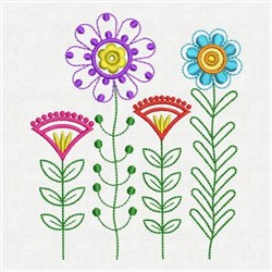Funky Flowers Embroidery Design | EmbroideryDesigns.com