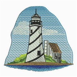 Striped Lighthouse Embroidery Design | EmbroideryDesigns.com