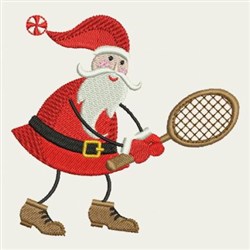 Stick Santa Tennis Embroidery Design | EmbroideryDesigns.com