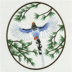 Blue Magpie Embroidery Design | EmbroideryDesigns.com