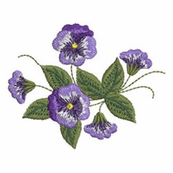 Elegant Pansies Embroidery Design | EmbroideryDesigns.com