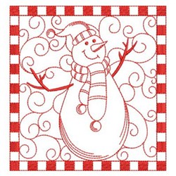 Christmas Redwork Snowman Embroidery Design | EmbroideryDesigns.com