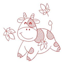 Redwork Cow Embroidery Design | EmbroideryDesigns.com