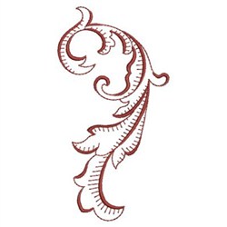 Redwork Curl Embroidery Design | EmbroideryDesigns.com
