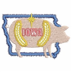 Neon Iowa Embroidery Design | EmbroideryDesigns.com