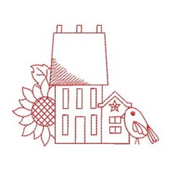 Redwork Home Embroidery Design | EmbroideryDesigns.com