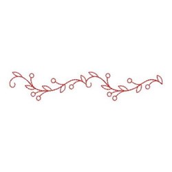 Redwork Plant Border Embroidery Design | EmbroideryDesigns.com