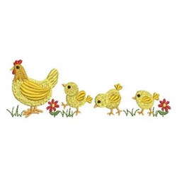 Chick Family Border Embroidery Design | EmbroideryDesigns.com