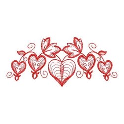 Redwork Floral Border Embroidery Design | EmbroideryDesigns.com