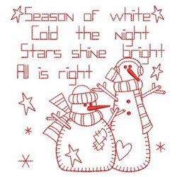 Redwork Snowmen Embroidery Design | EmbroideryDesigns.com