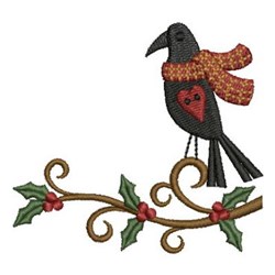 Christmas Crow Embroidery Design | EmbroideryDesigns.com