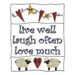 Country Live Well Embroidery Design | EmbroideryDesigns.com