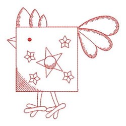 Redwork Country Chicken Embroidery Design | EmbroideryDesigns.com