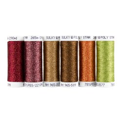 Fall Poly Sparkle 6-pack Sampler | EmbroideryDesigns.com