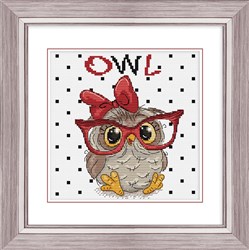 The Owl With Glasses B1403L Counted Cross-Stitch Kit ...